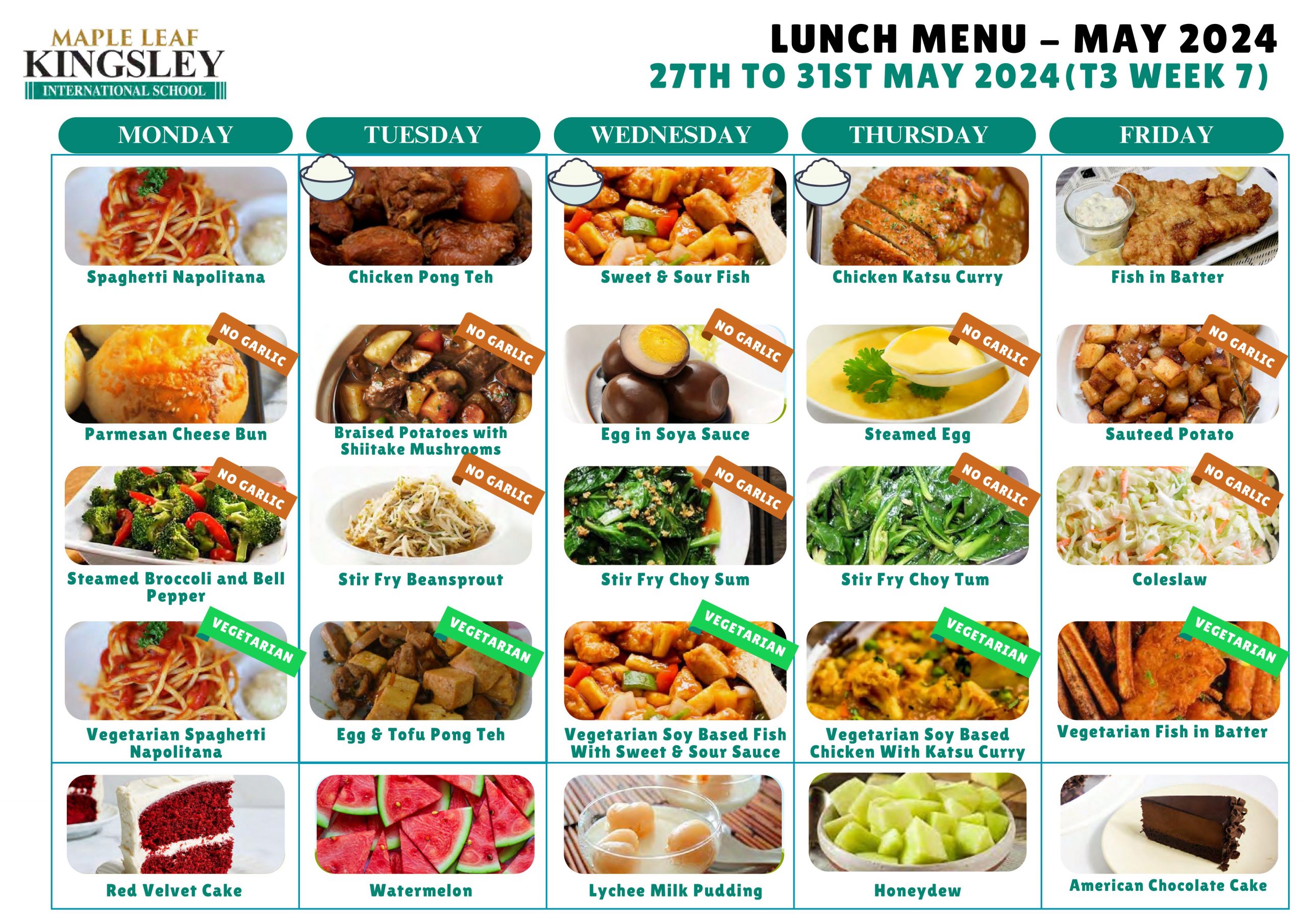 Food Menu - Maple Leaf Kingsley International School