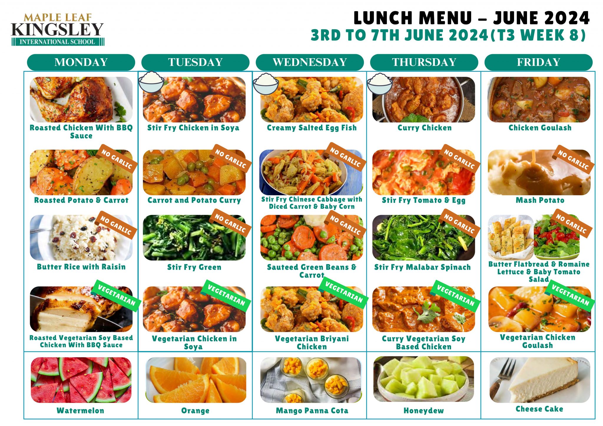 Food Menu - Maple Leaf Kingsley International School