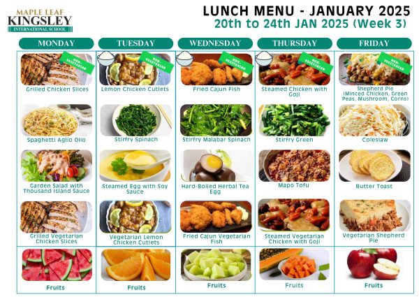 Food Menu - Maple Leaf Kingsley International School