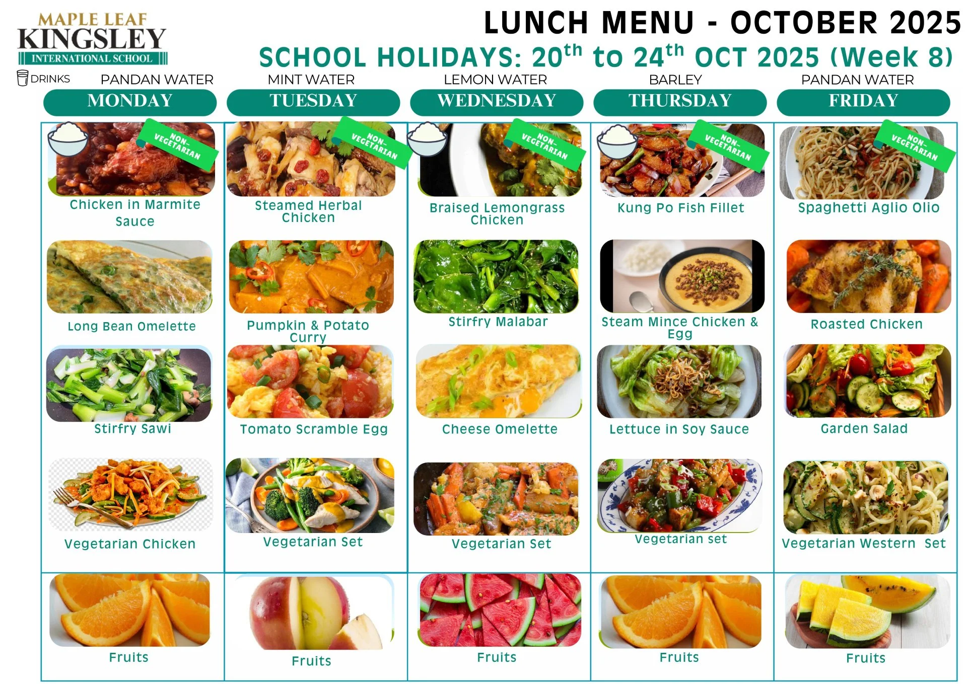 School Food Menu - Kingsley International School